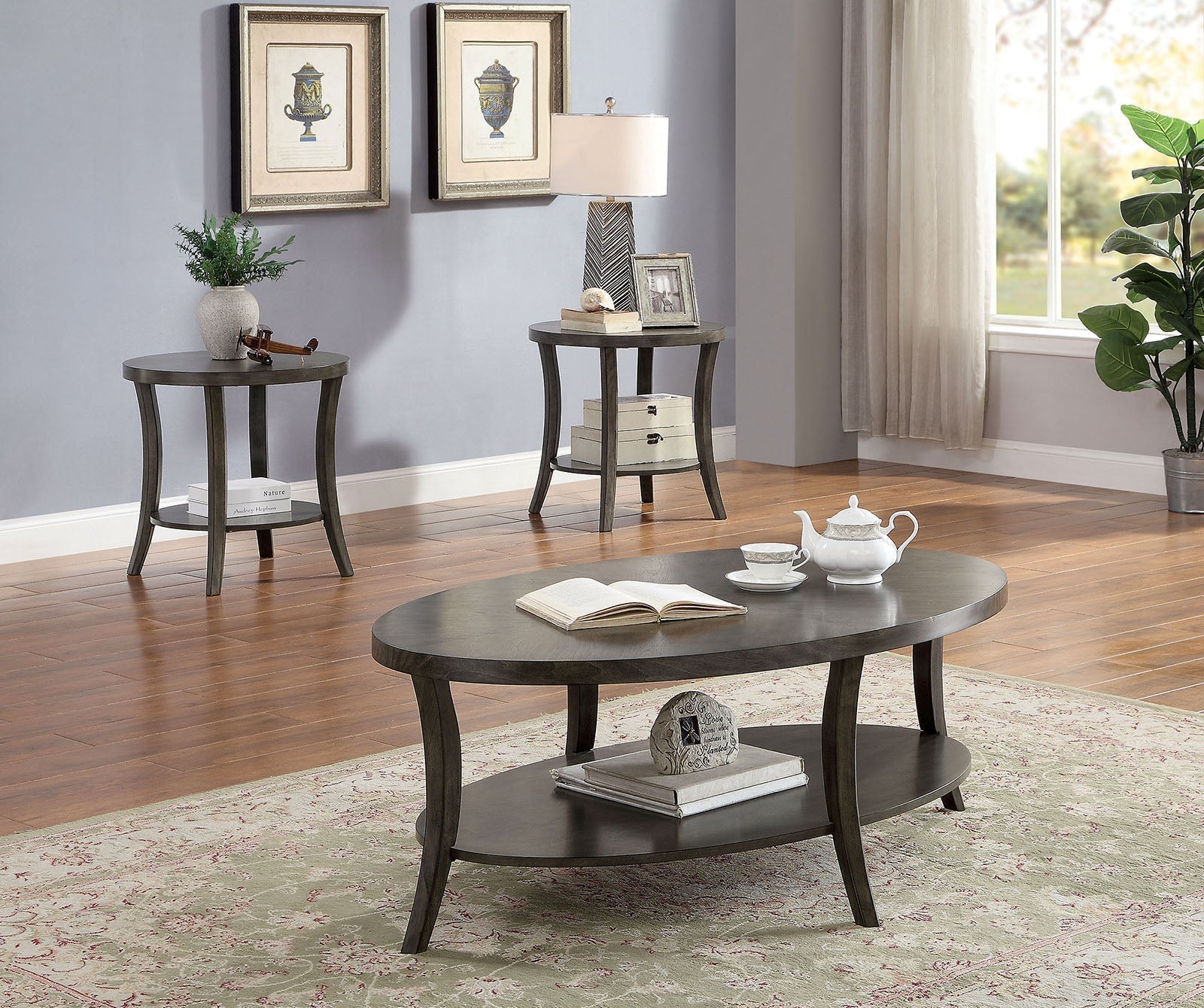 Paola Gray 3 Pc. Coffee Table Set - House to Home Furnishings LLC
