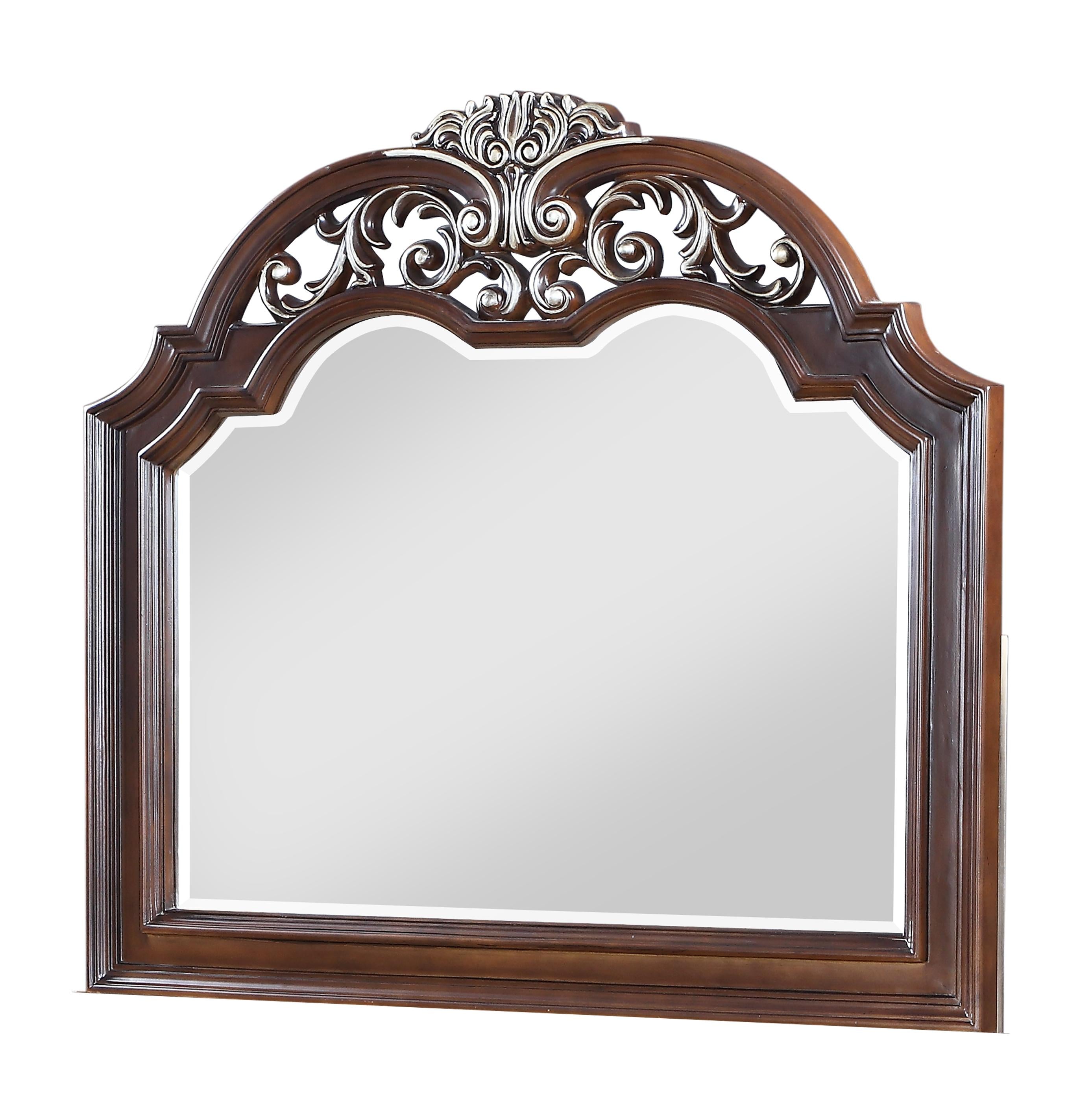 Rosanna Traditional Style Mirror in Cherry finish Wood - House to Home ...